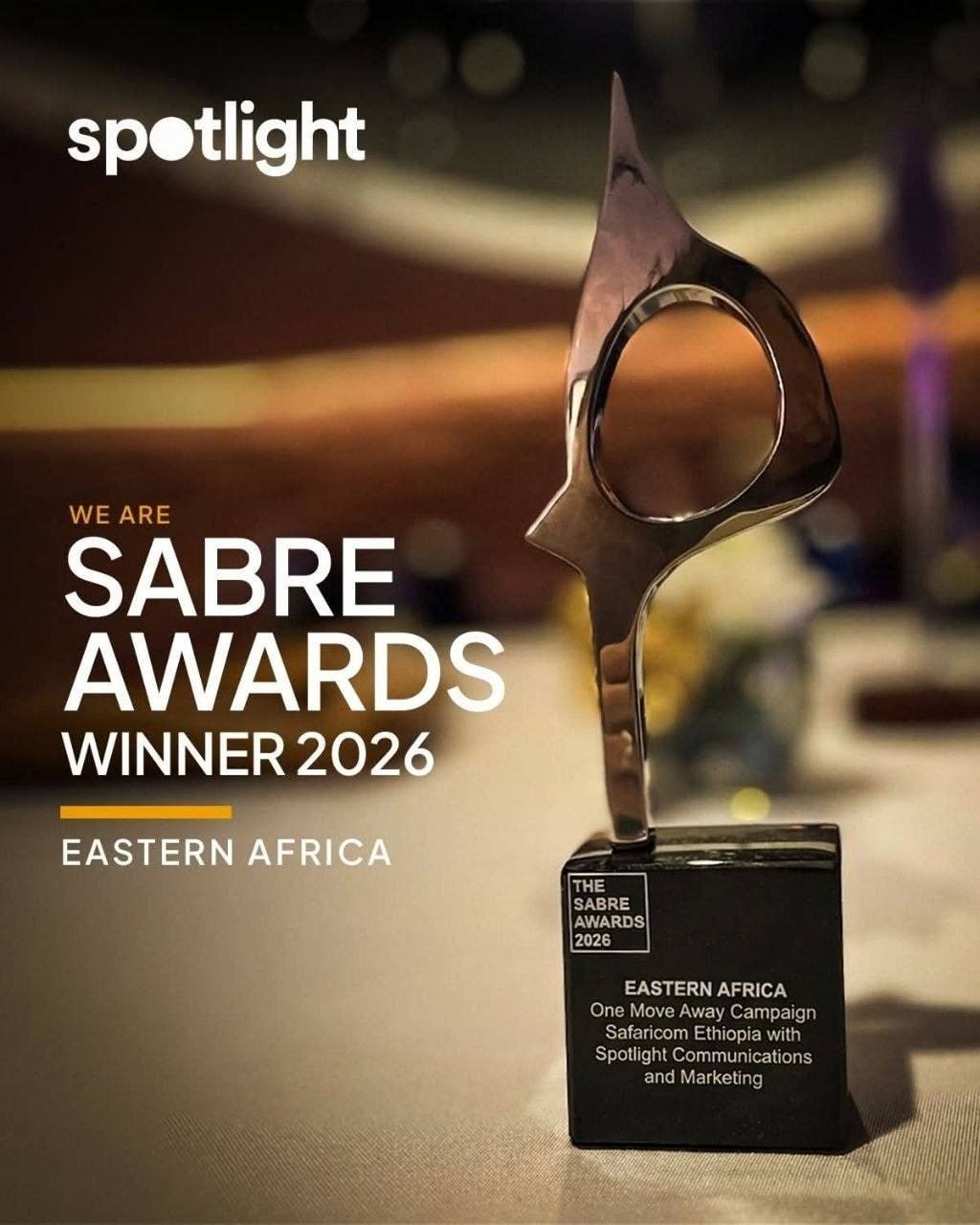 Ethiopian Agency Spotlight Communications Wins 2026 SABRE Award - Fidel ...
